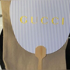 Gucci | Accessories | Gucci Logo Bamboo Handle Fan | Poshmark